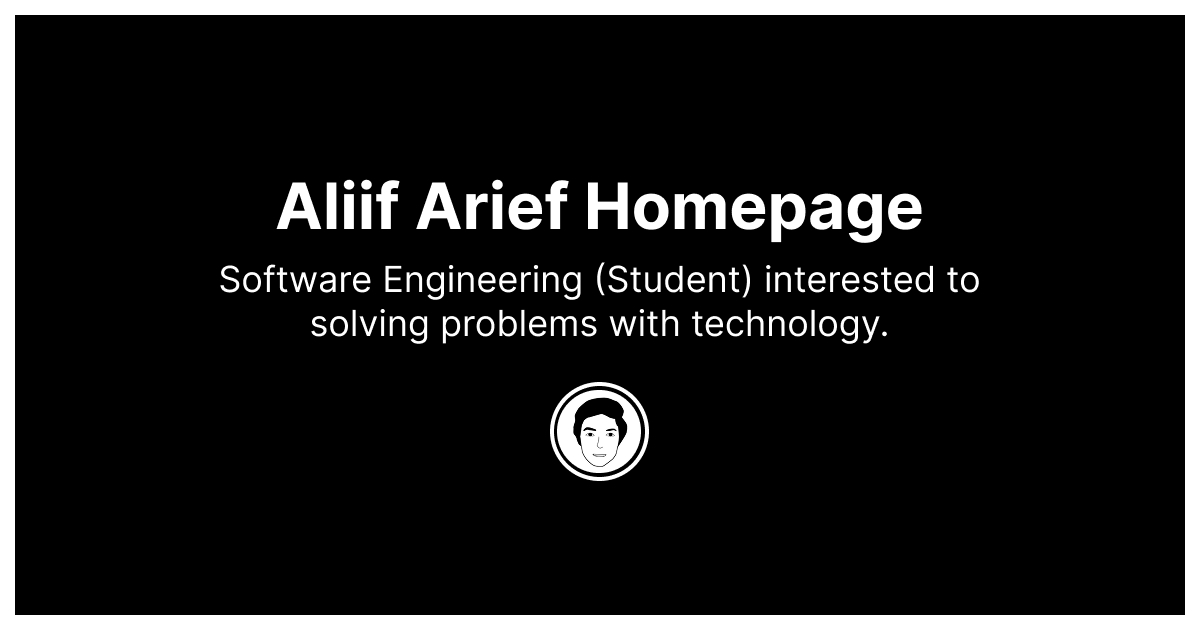 Aliif Arief Homepage